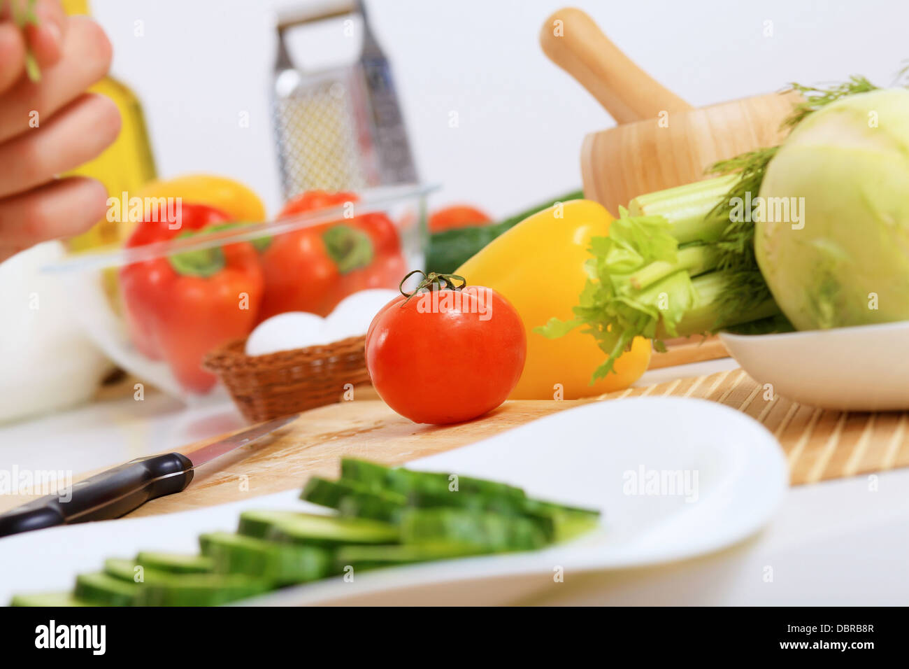 Fresh cut vegetables Stock Photo - Alamy