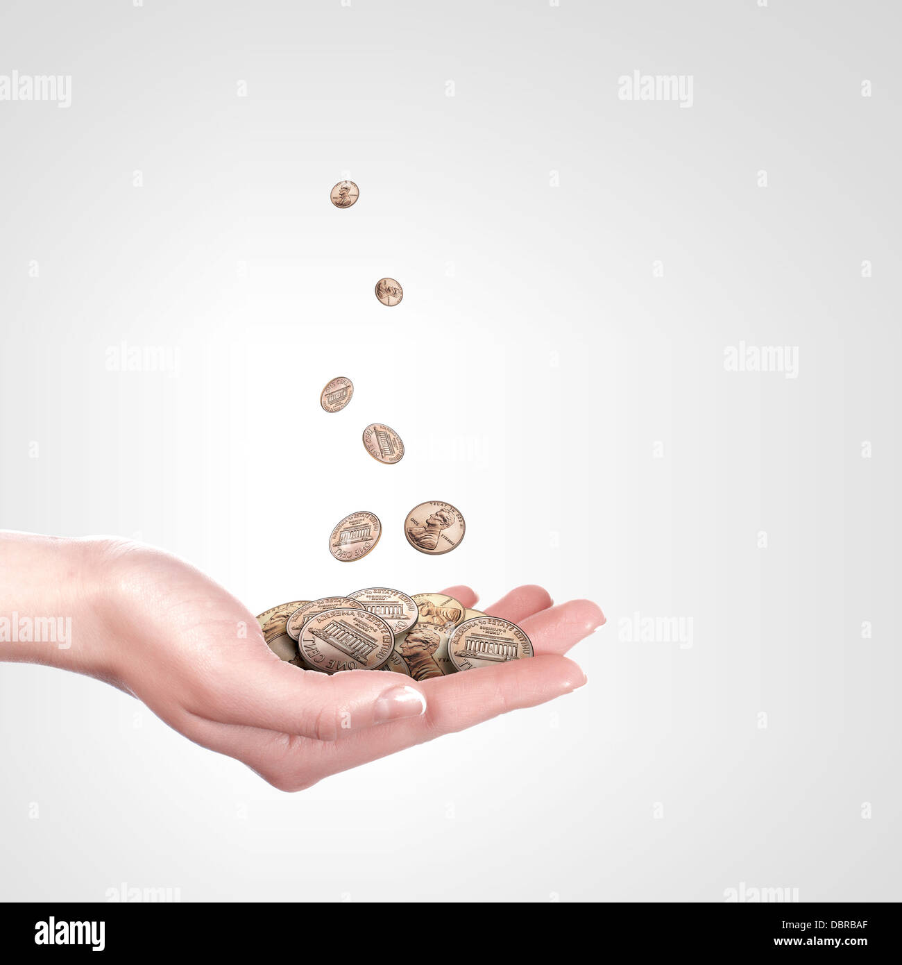 Handful Of Money Stock Photo - Alamy
