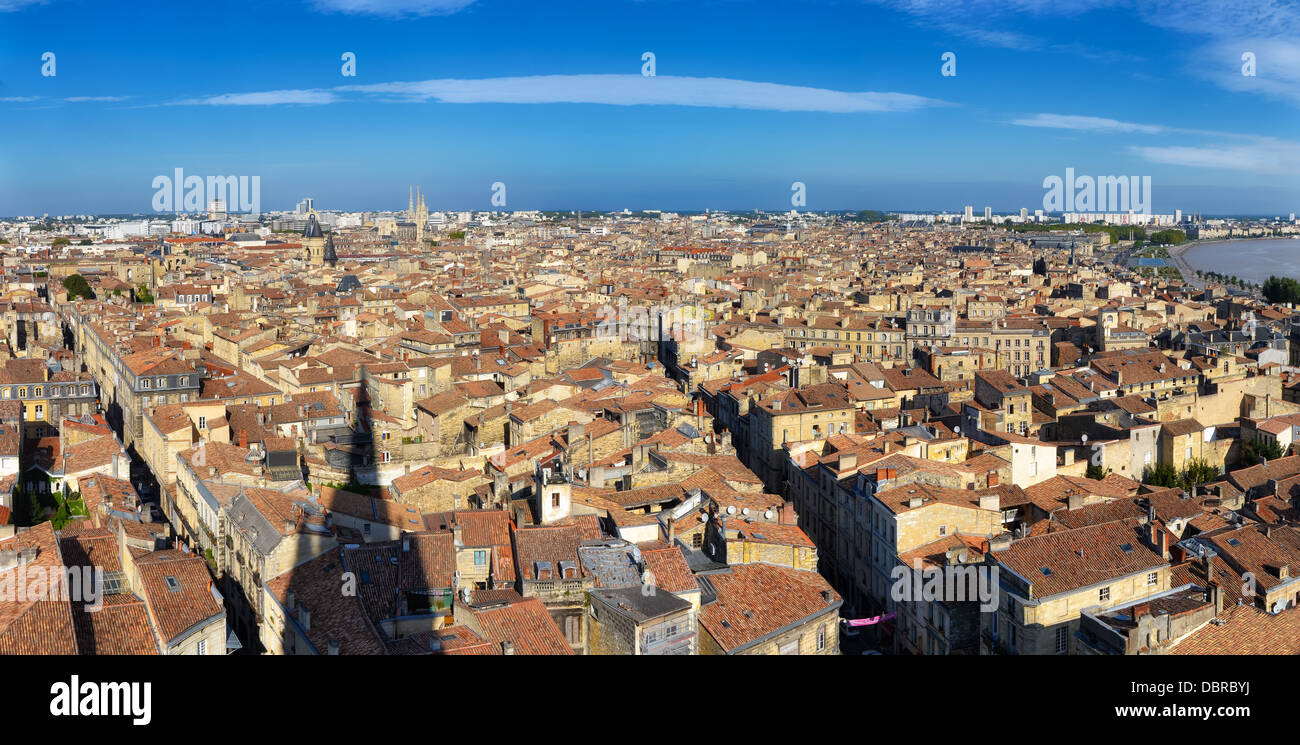 Bordeaux city panorama from St Michel tower Stock Photo - Alamy