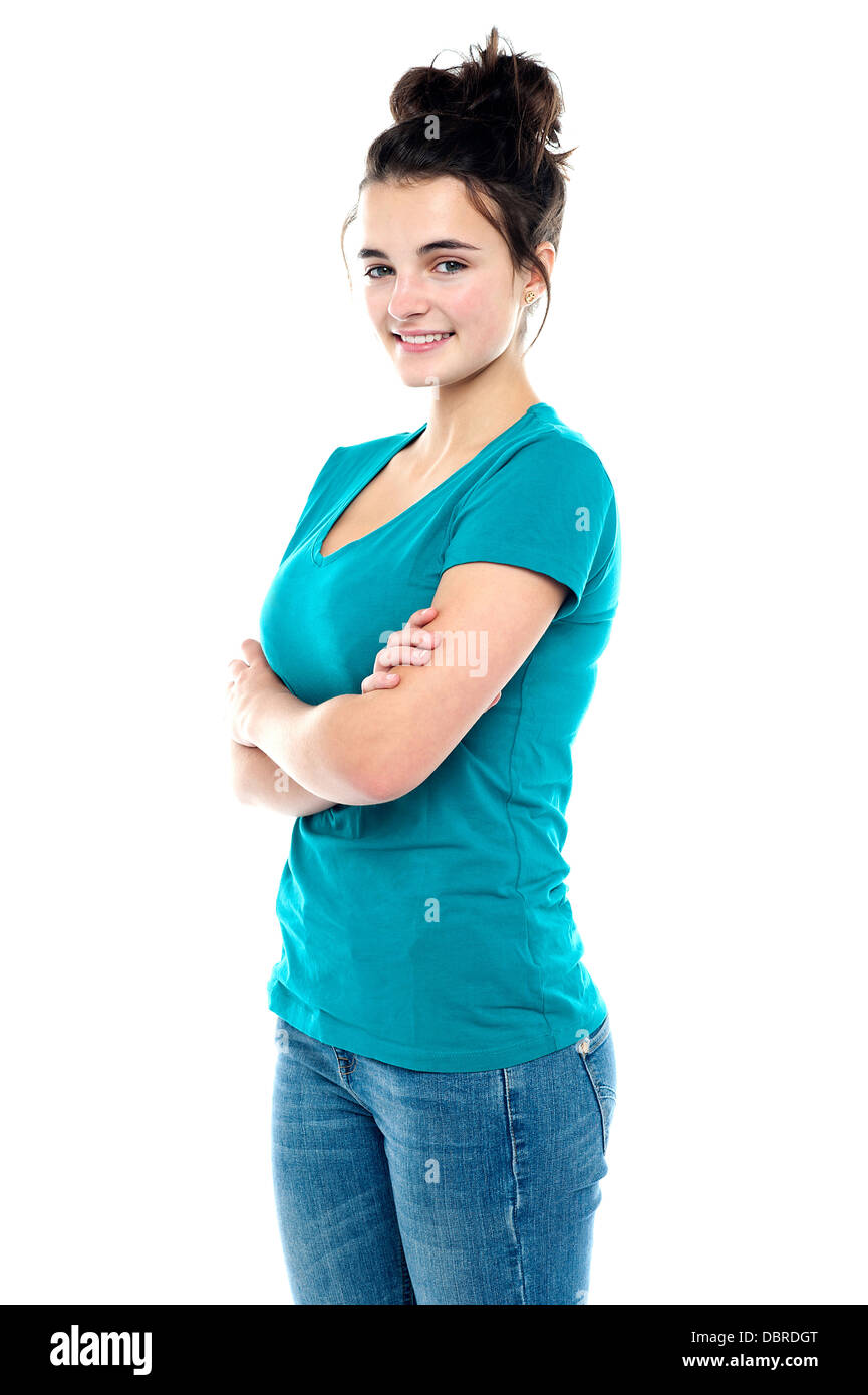 Charming young caucasian pretty teenager Stock Photo - Alamy
