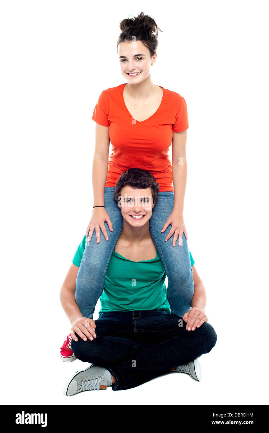 Shoulder back ride Cut Out Stock Images & Pictures - Alamy