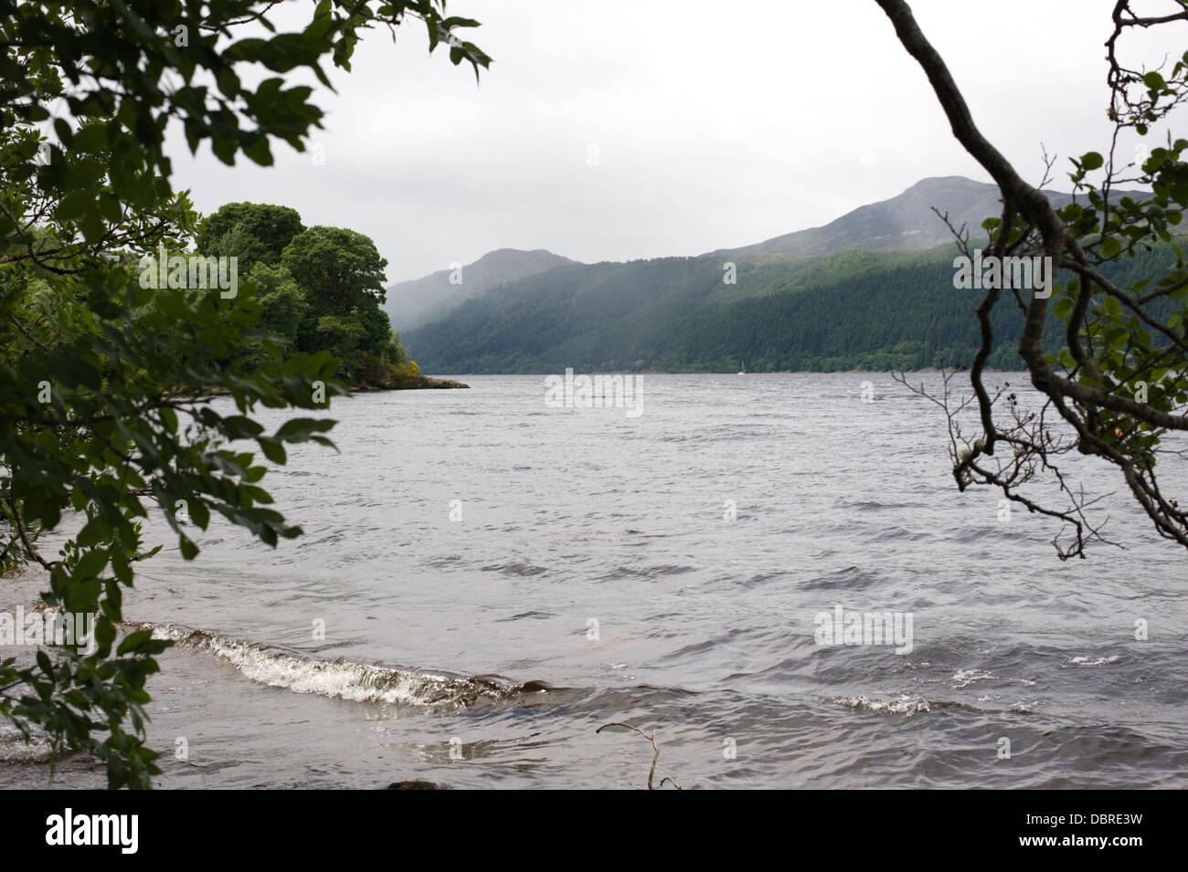 Loch Ness viewed from the shore at Inverfarigaig Scotland Stock Photo ...