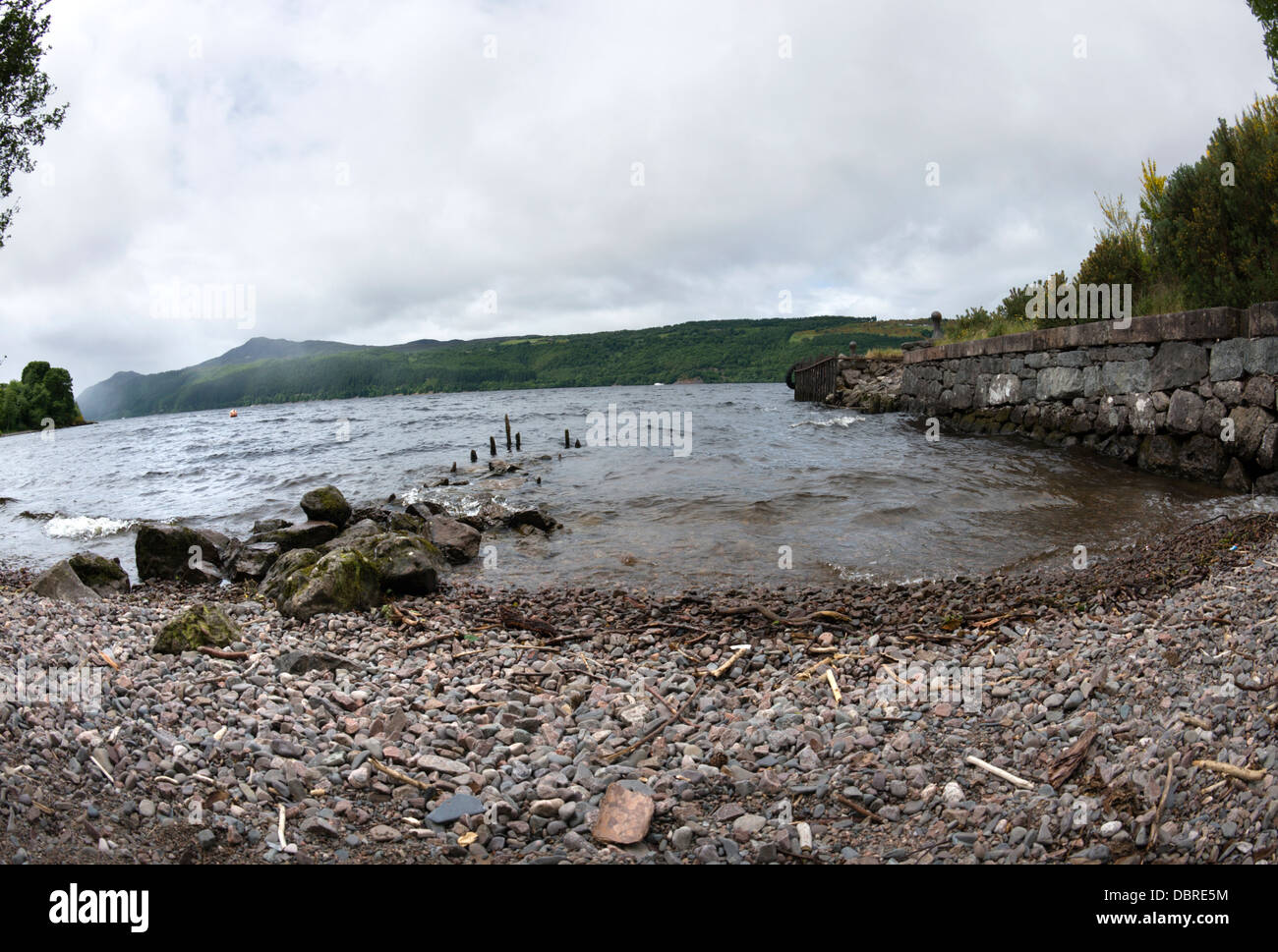 Thomas Telford pier and Loch Ness viewed from the shore at ...