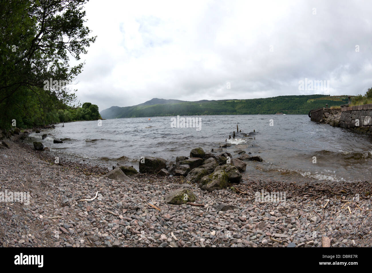 Loch Ness viewed from the shore at Inverfarigaig Scotland Stock Photo ...