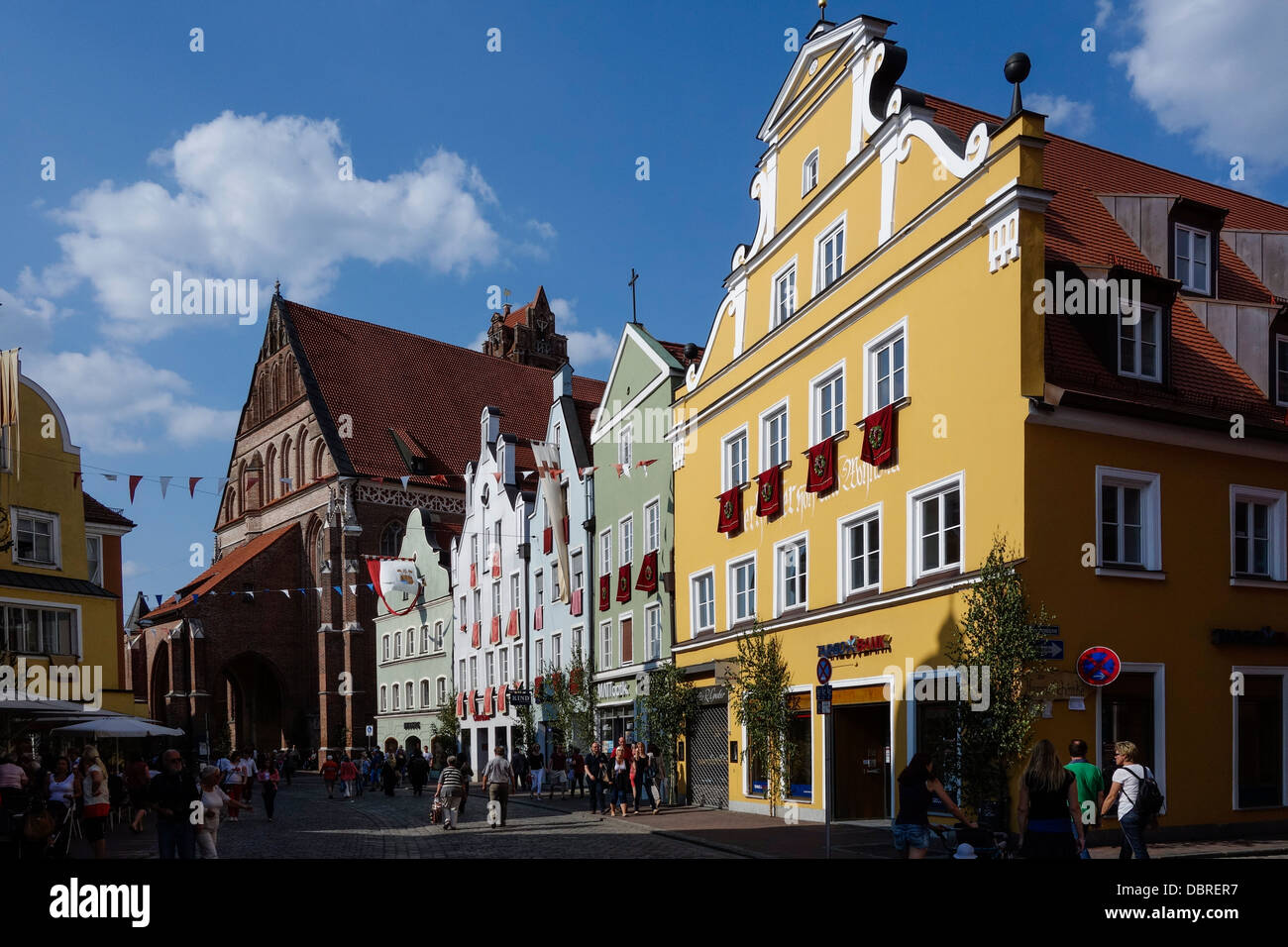 Colorful facades of buildings in the Old Town district in the City of ...