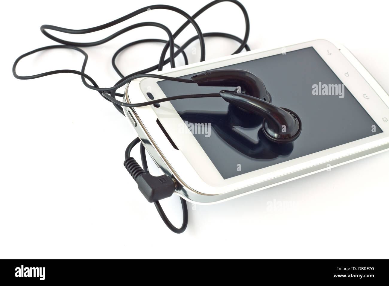 White smart cell phone with touch screen Stock Photo - Alamy