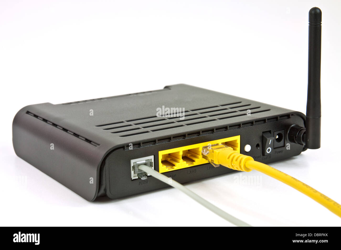 Desktop Home ADSL modem on a white background Stock Photo - Alamy