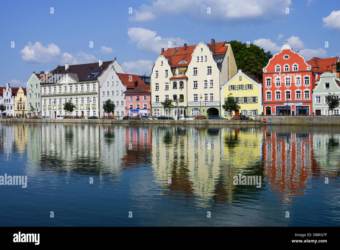 Colorful facades of buildings in the Old Town district in the City of ...