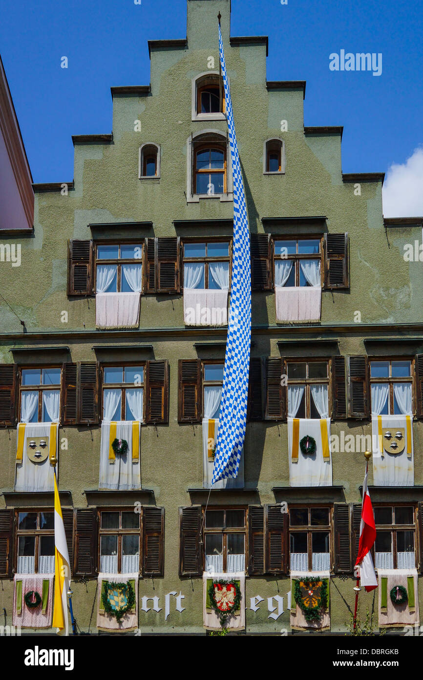 Colorful facades of buildings in the Old Town district in the City of ...
