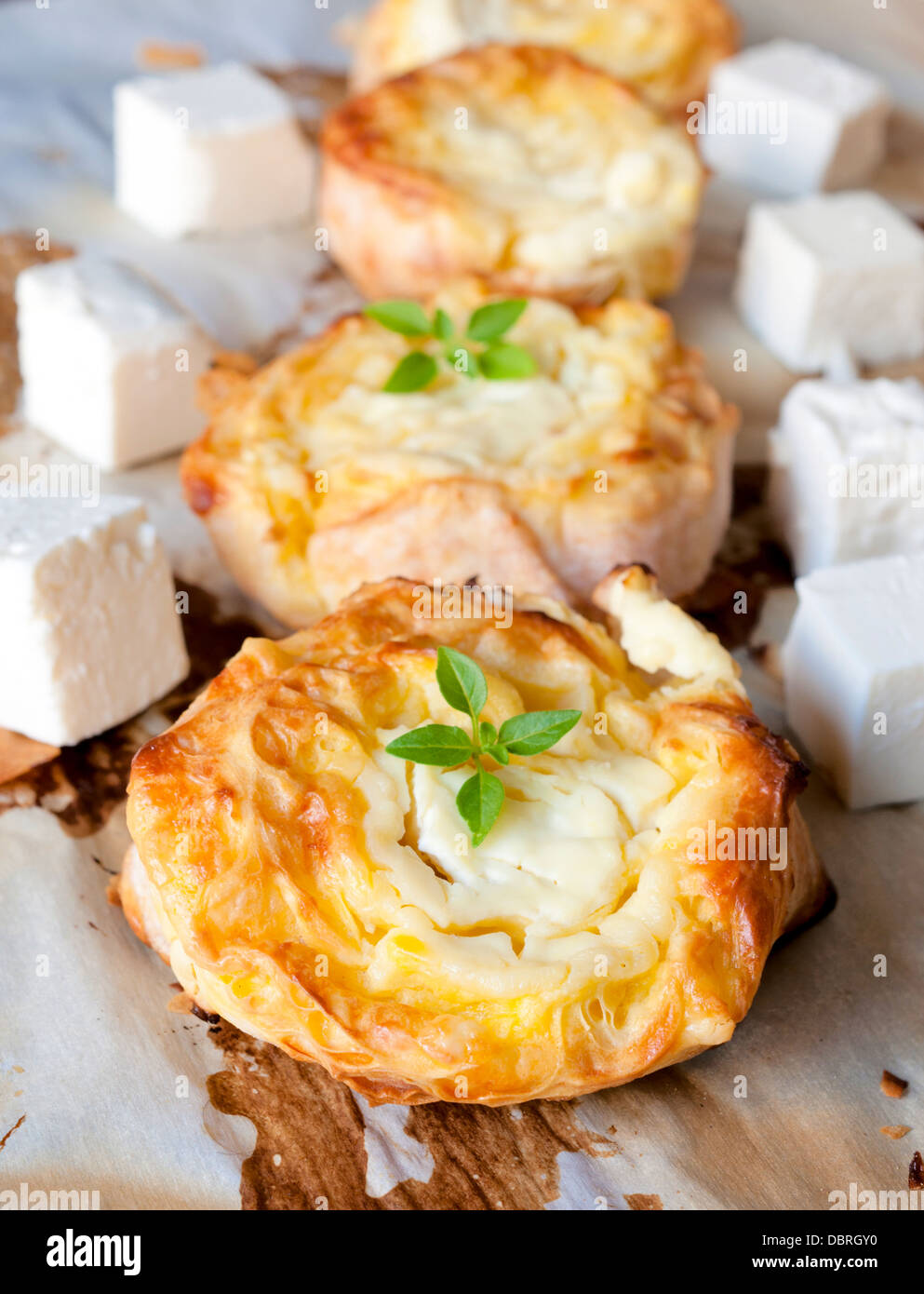 Traditional Serbian pie with melted feta cheese Stock Photo - Alamy