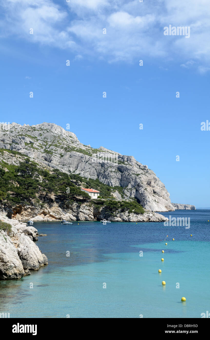 Sormiou Calanque in the Calanques National Park, Isolated Cabanon or ...