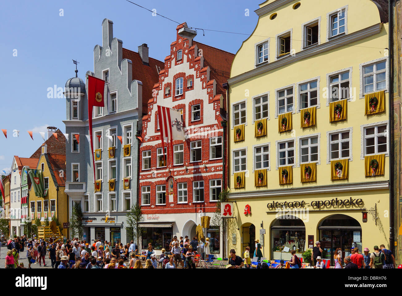 Colorful facades of buildings in the Old Town district in the City of ...