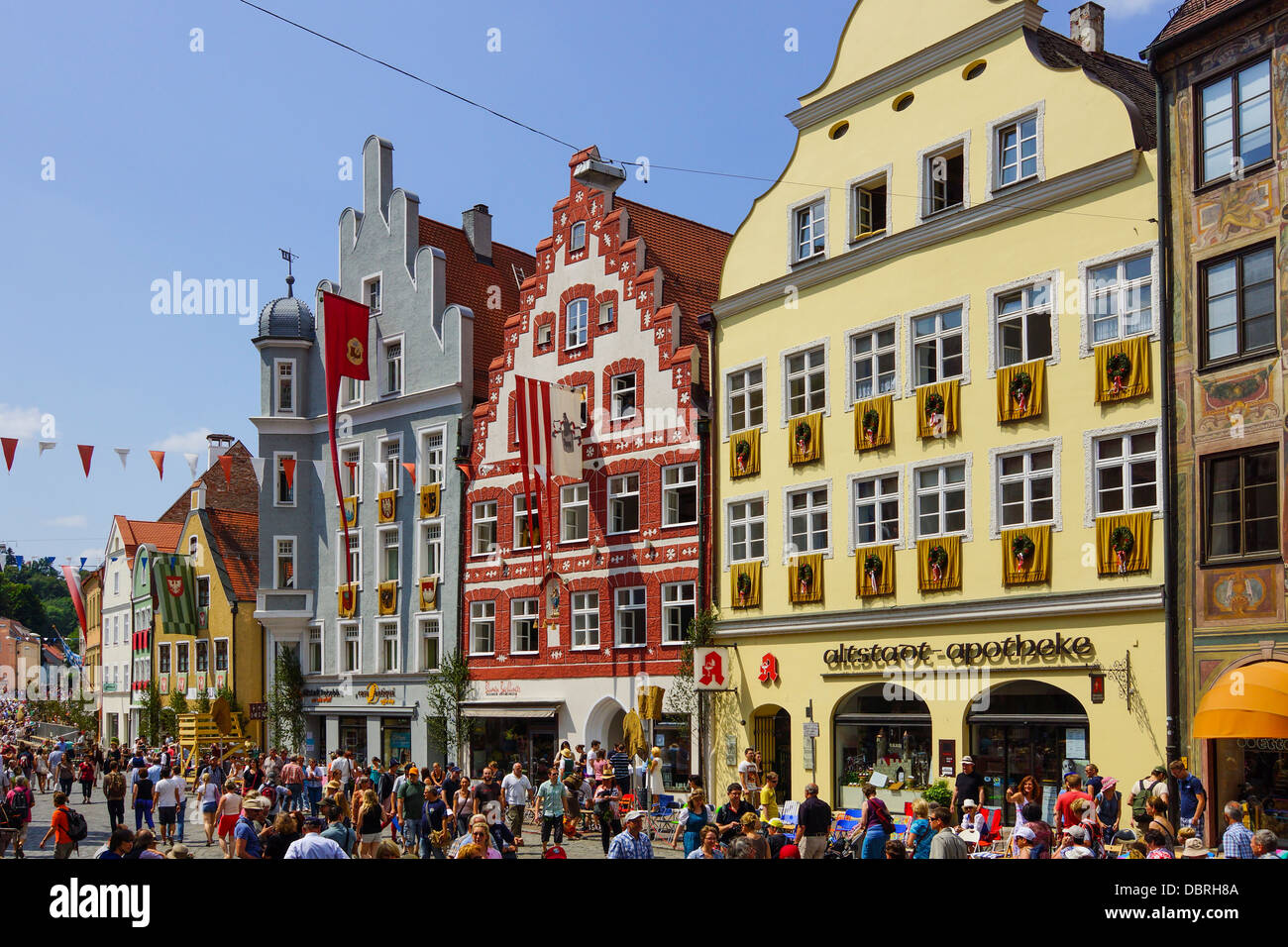 Colorful facades of buildings in the Old Town district in the City of ...