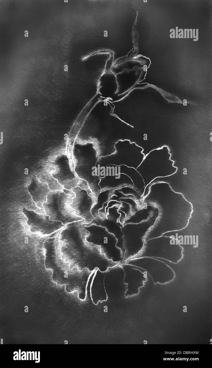 Floral autumn art Black and White Stock Photos & Images - Alamy