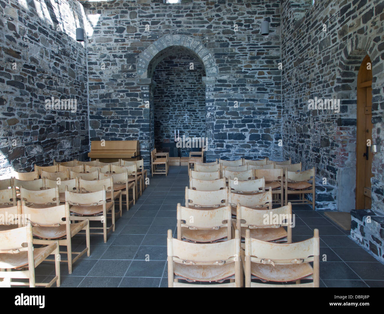 Details from old medieval church after restoration, Sola near Stavanger ...