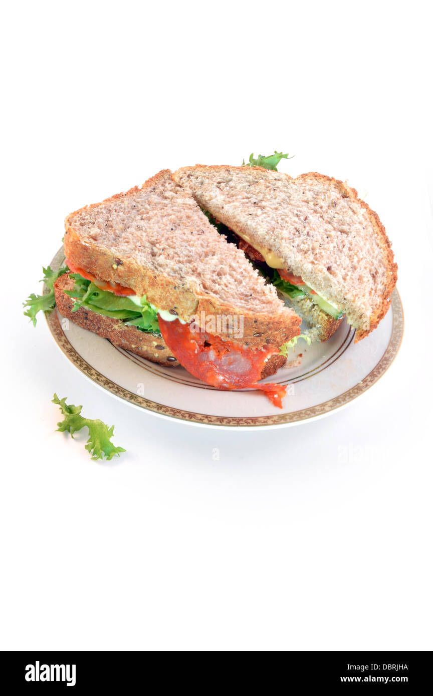 sandwich on white background Stock Photo - Alamy