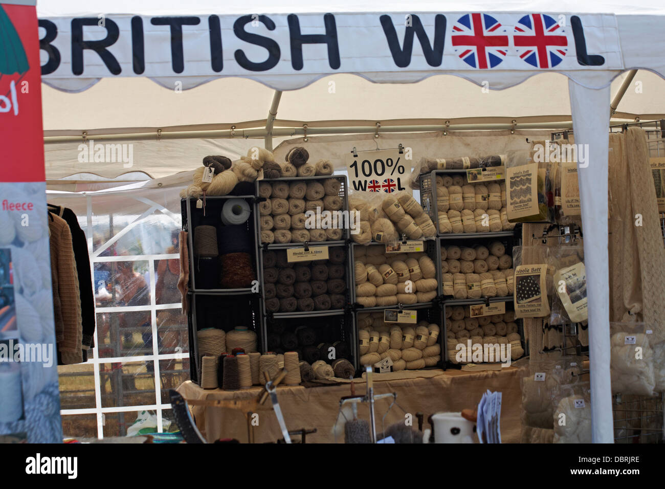 British Wool stall selling wool at New Forest & Hampshire County Show ...