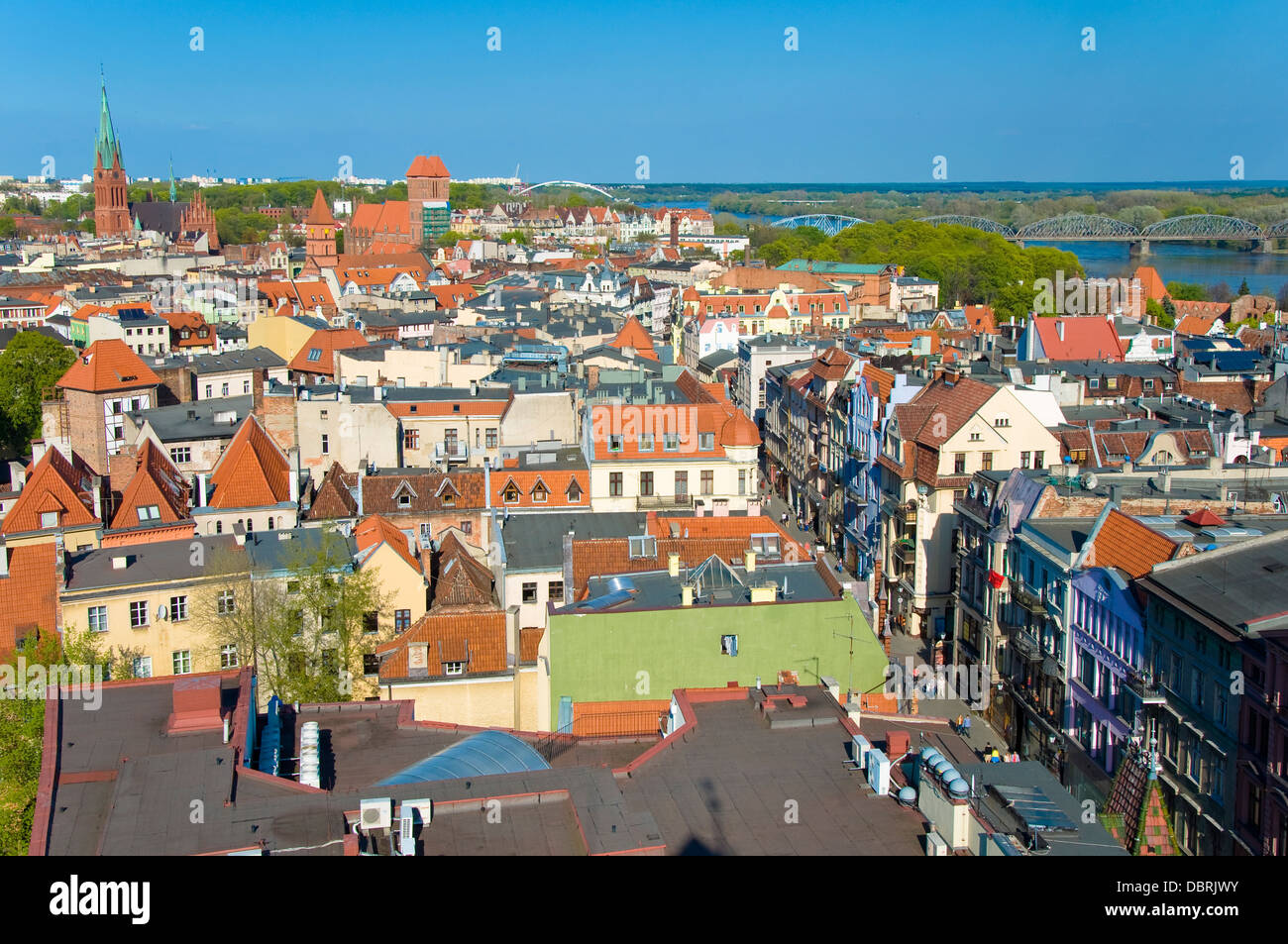 Aerial View of town, Torun, Poland Stock Photo - Alamy