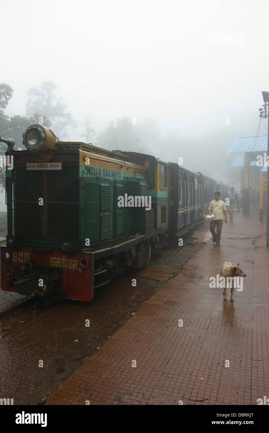 Train in the mist Stock Photo - Alamy