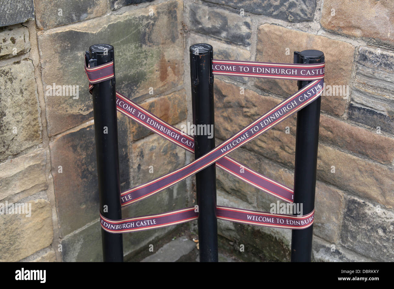 A temporary crowd barrier at Edinburgh Castle, Scotland Stock Photo - Alamy
