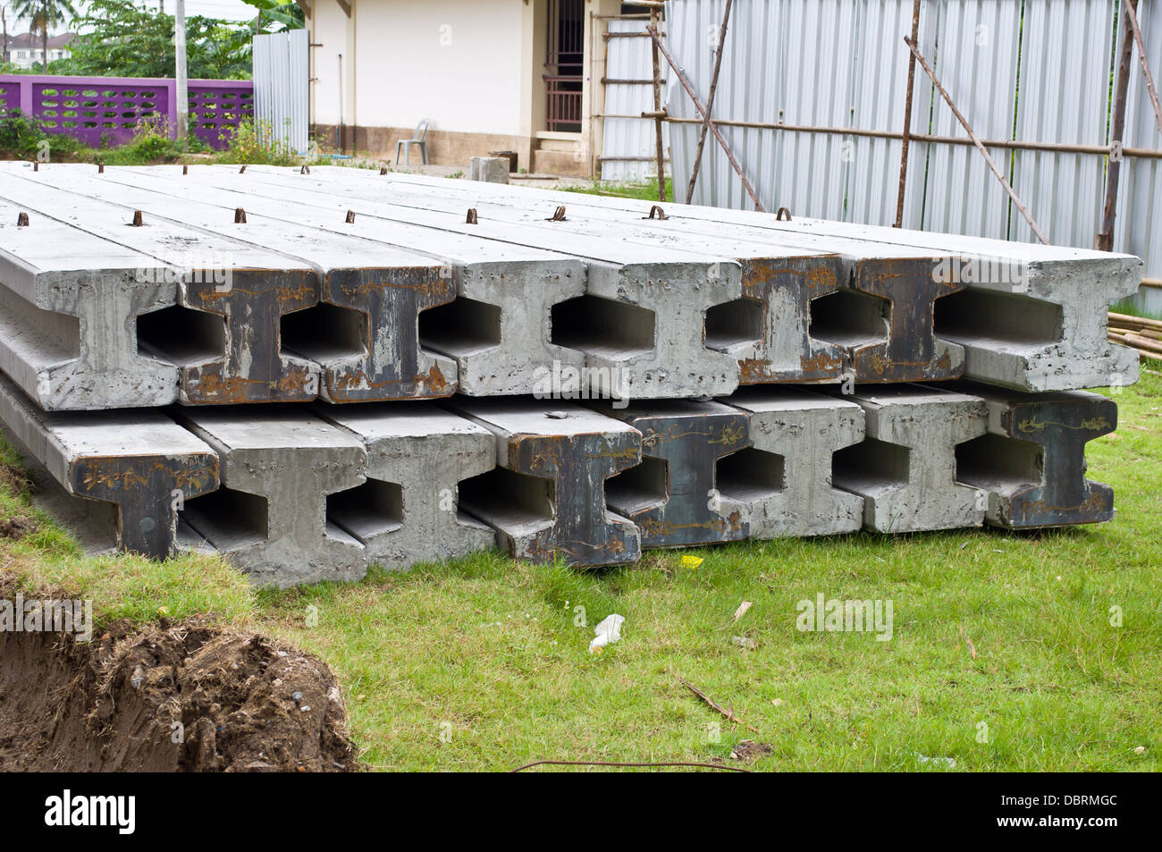 cement post for construction Stock Photo - Alamy