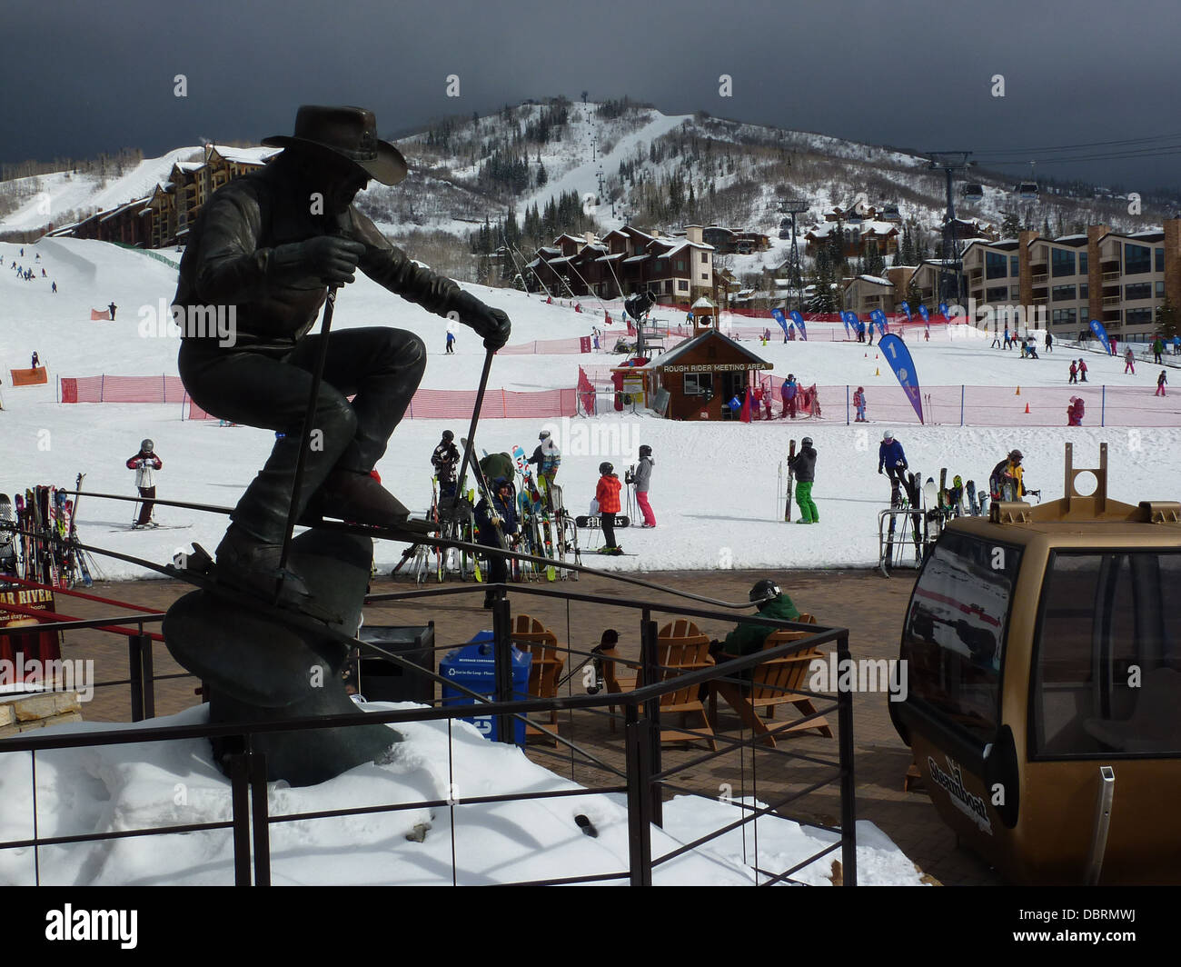 Buddy Werner statue at the base of Steamboat Springs Ski resort, USA ...