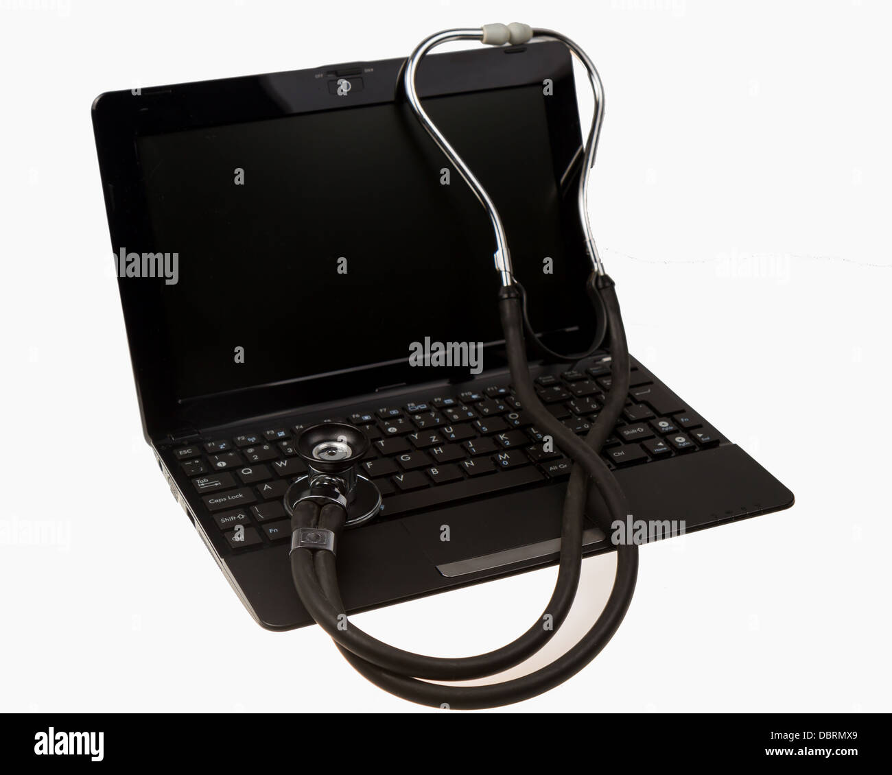 Stethoscope on computer netbook Stock Photo - Alamy