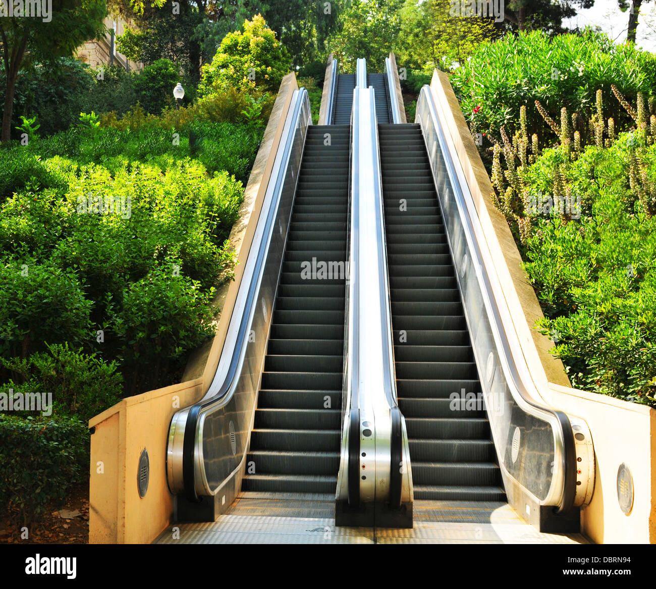 Close up of modern escalator staircase Stock Photo - Alamy