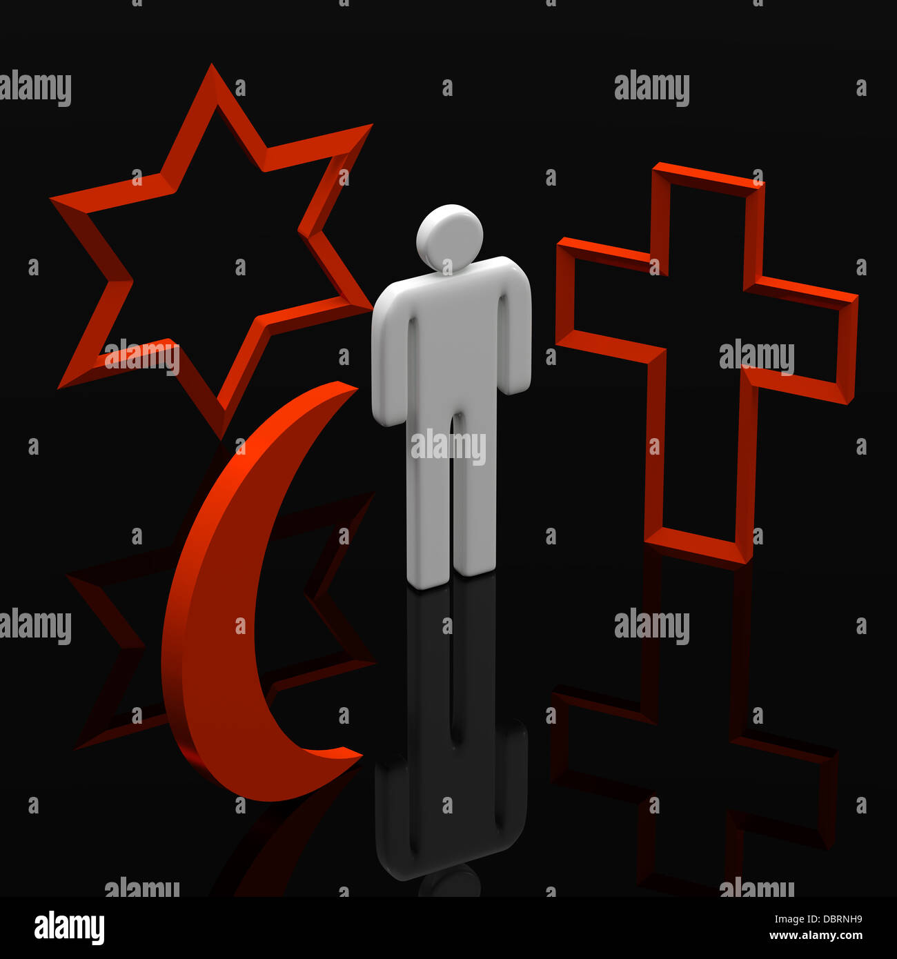 Muslim and christian religious symbols hi-res stock photography and ...