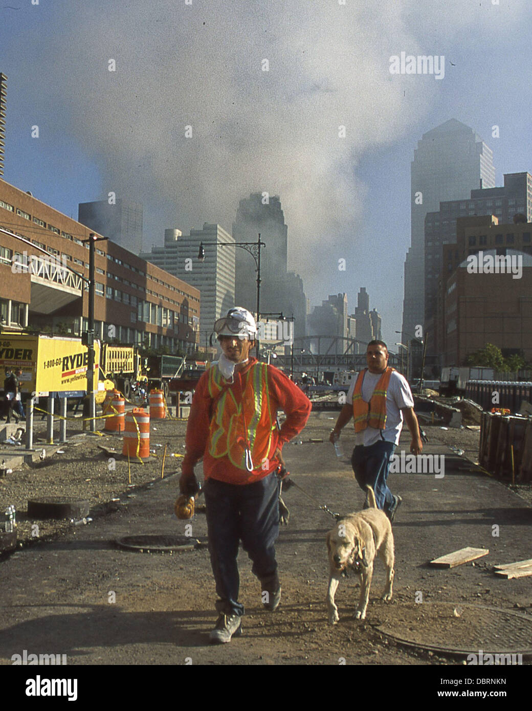 World trade center twin towers burning hi-res stock photography and ...