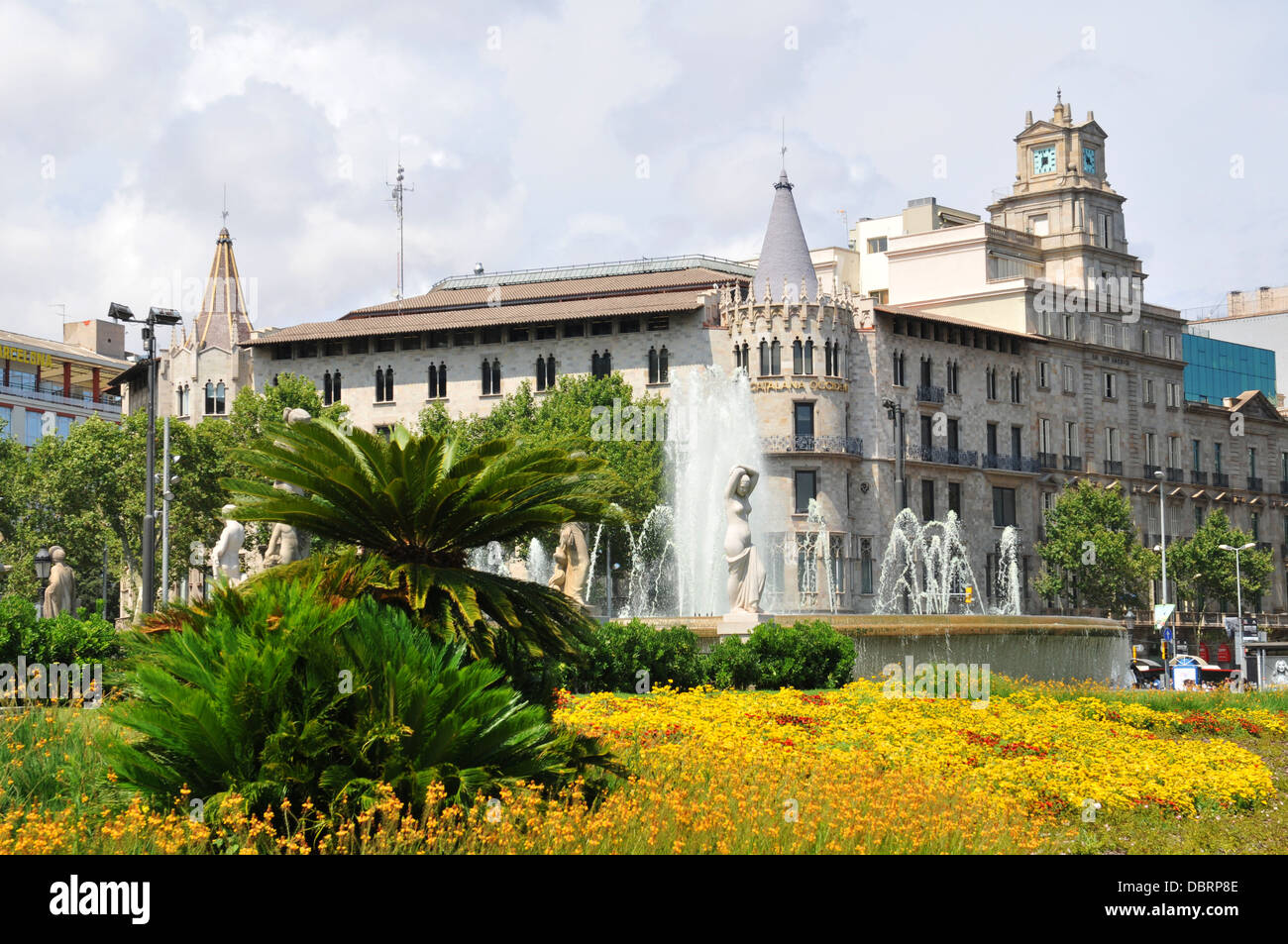 Barcelona, Spain - 07 July, 2012: Spanish architecture in the famous ...