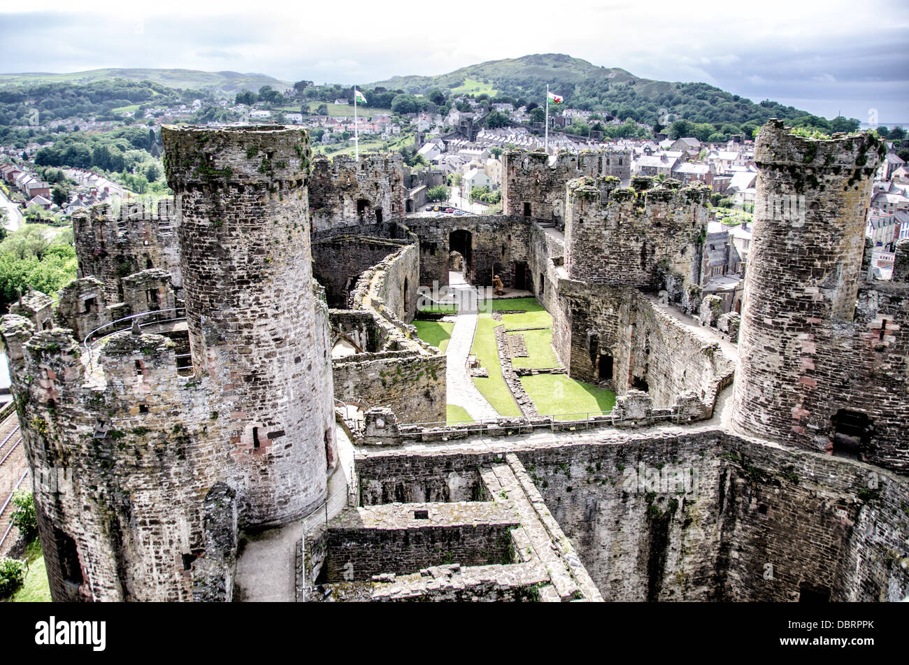 Medieval town walls conwy town hi-res stock photography and images - Alamy