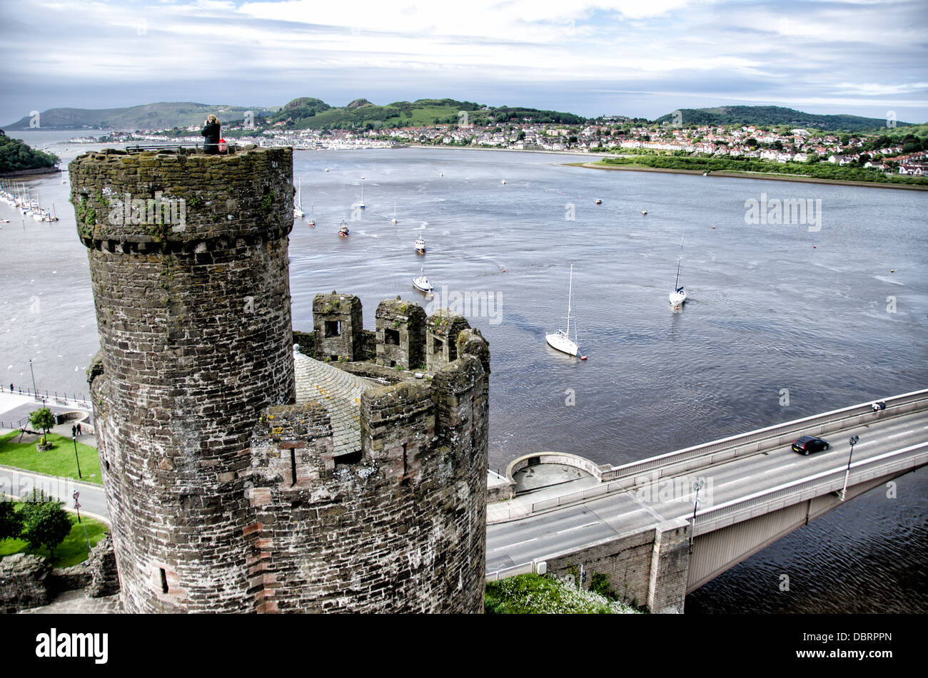 CONWY, Wales — A view of the River Conwy and surrounding landscape as ...