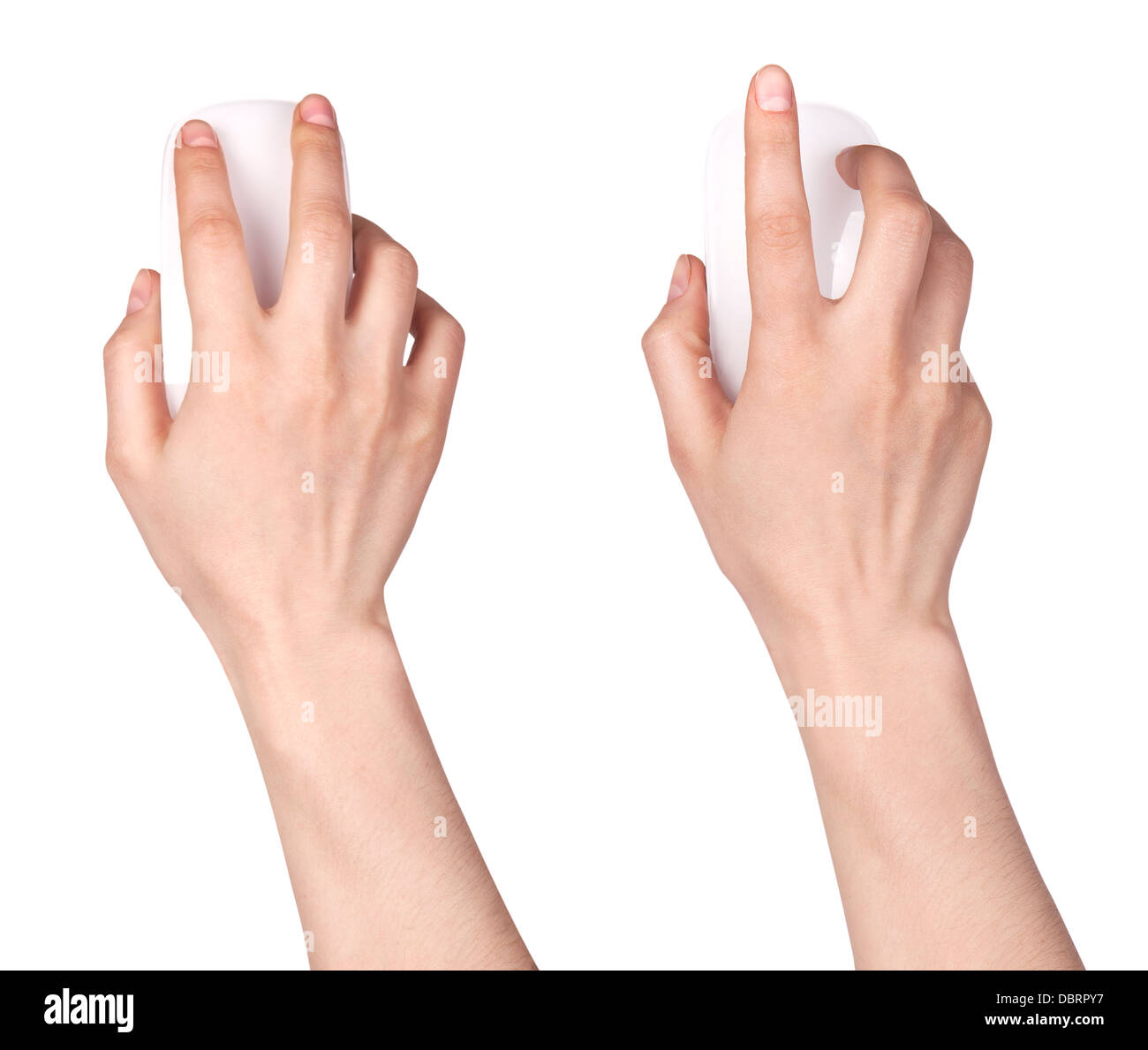 Computer Mouse, and hand close up isolated Stock Photo - Alamy