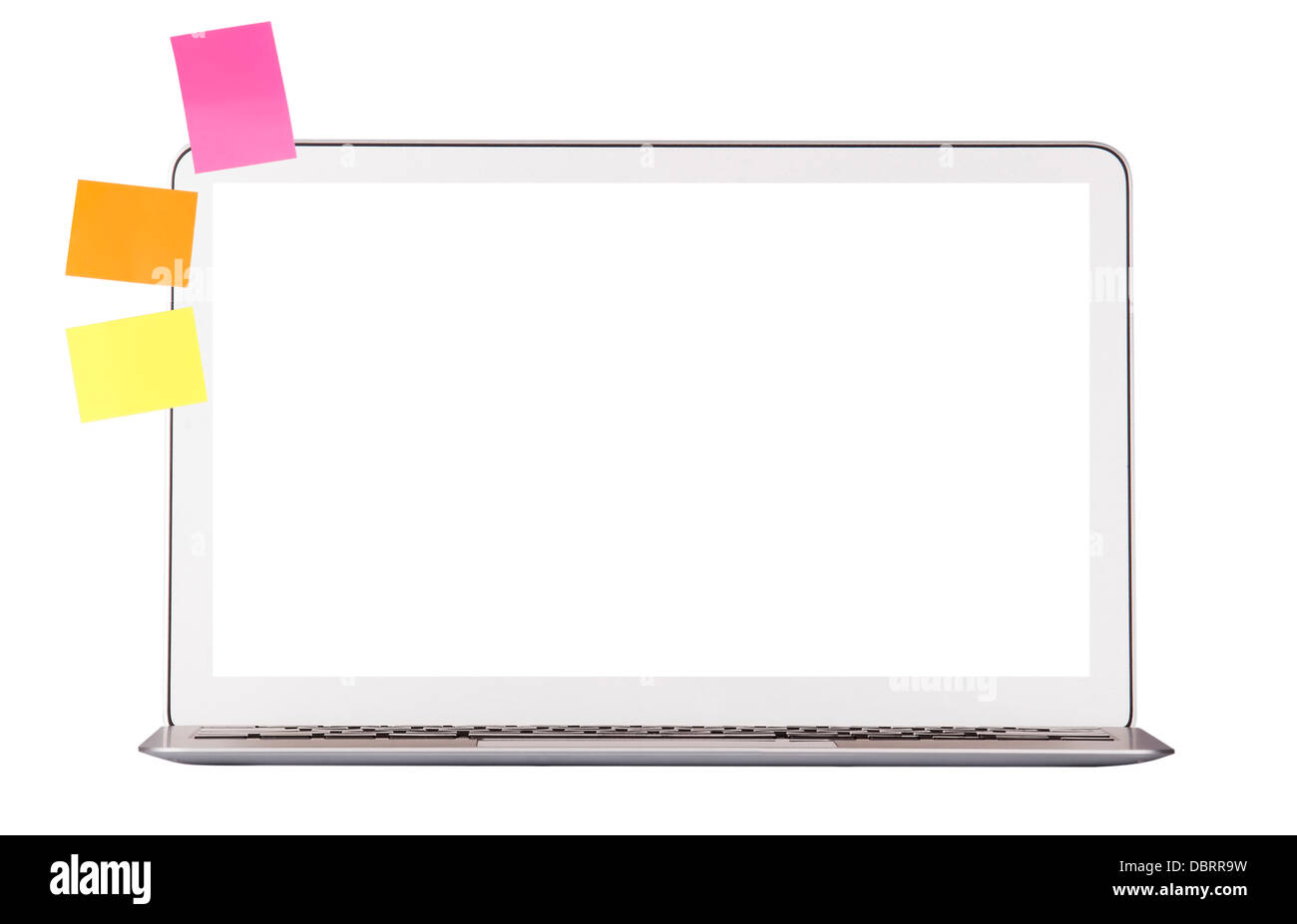 Laptop with empty screen Isolated on white background Stock Photo - Alamy