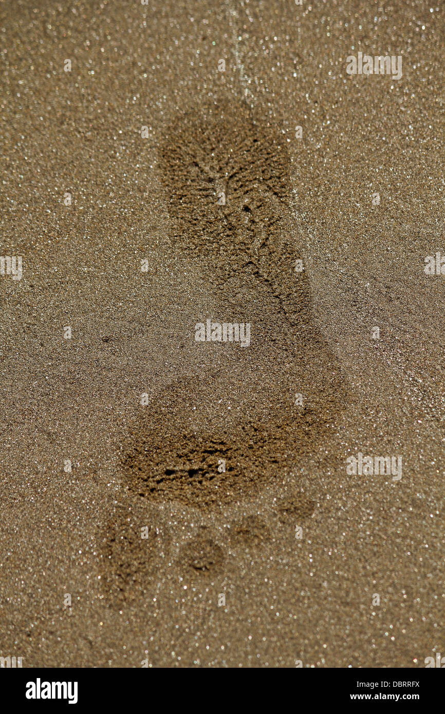 Foot Print impression In Sand Stock Photo - Alamy