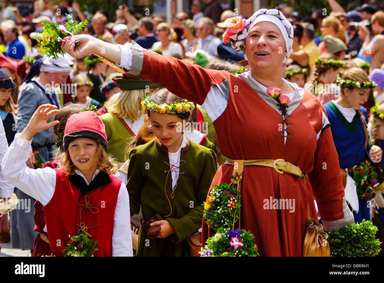 Medieval games during the Landshut Wedding historical pageant, Landshut ...