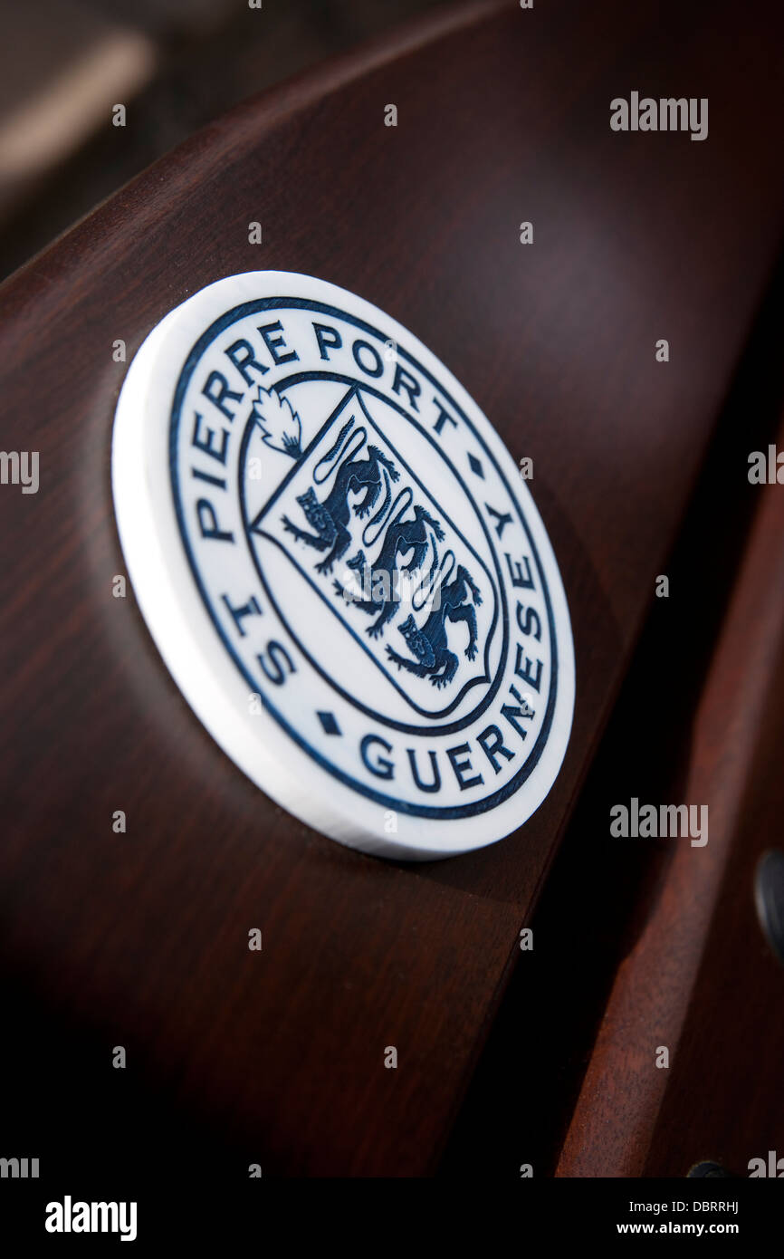 St Pierre Port / St Peter Port, Guernsey, Coat of Arms Logo Stock Photo ...