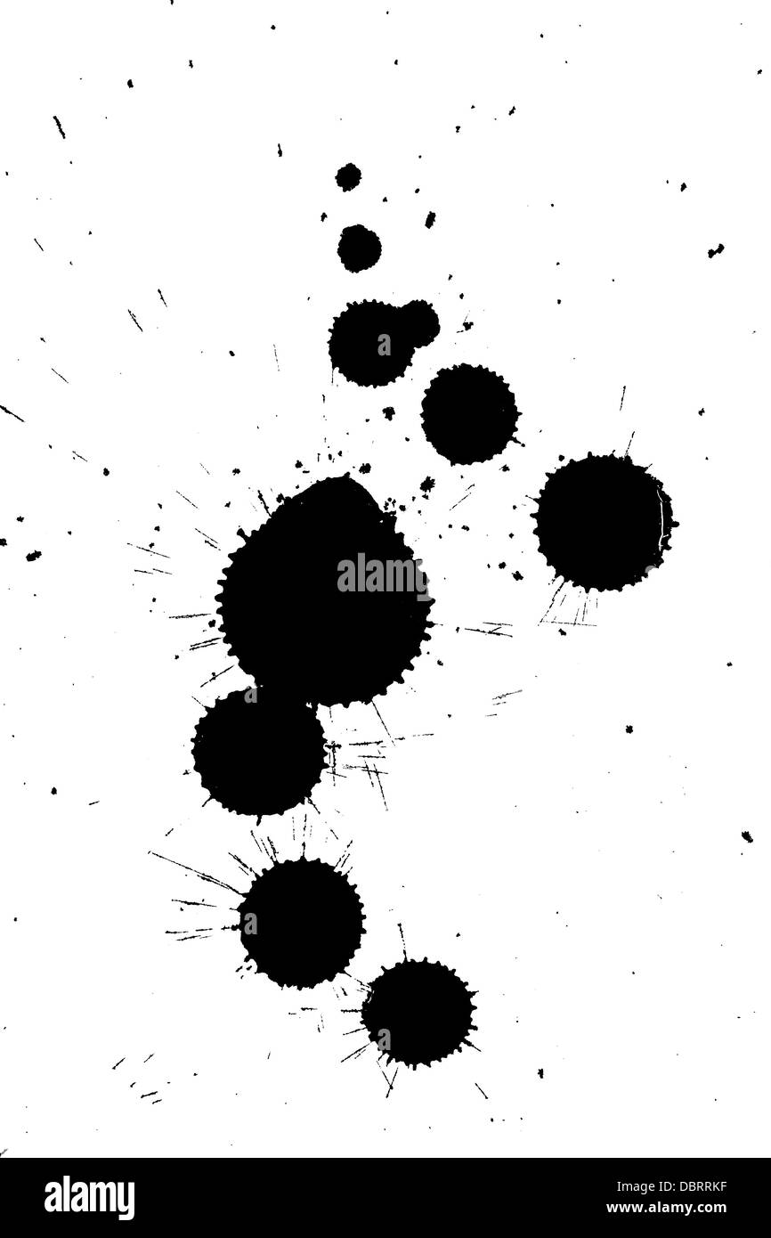 black grunge ink splash on white paper Stock Photo - Alamy