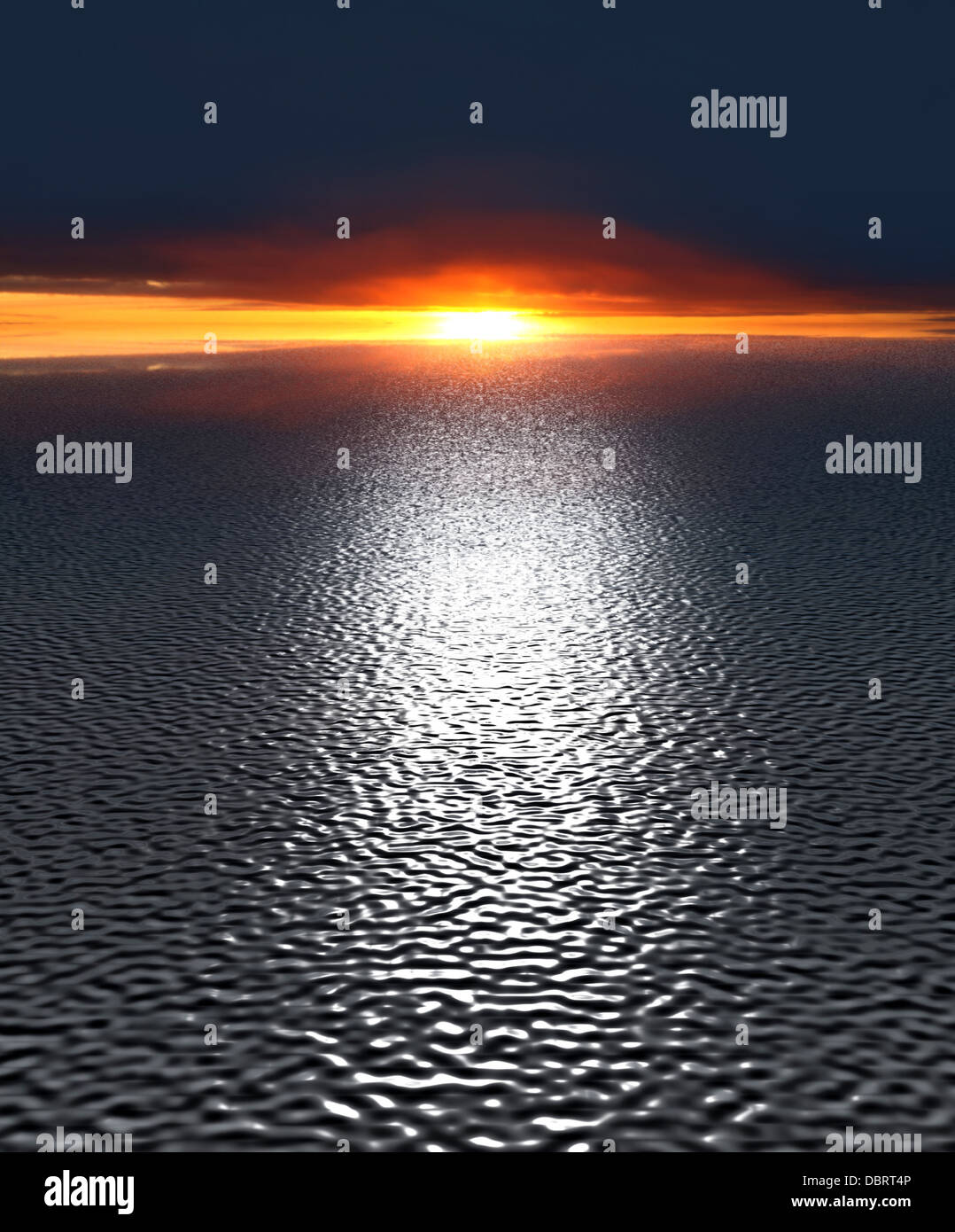 3d water lanscape sky reflect Stock Photo - Alamy