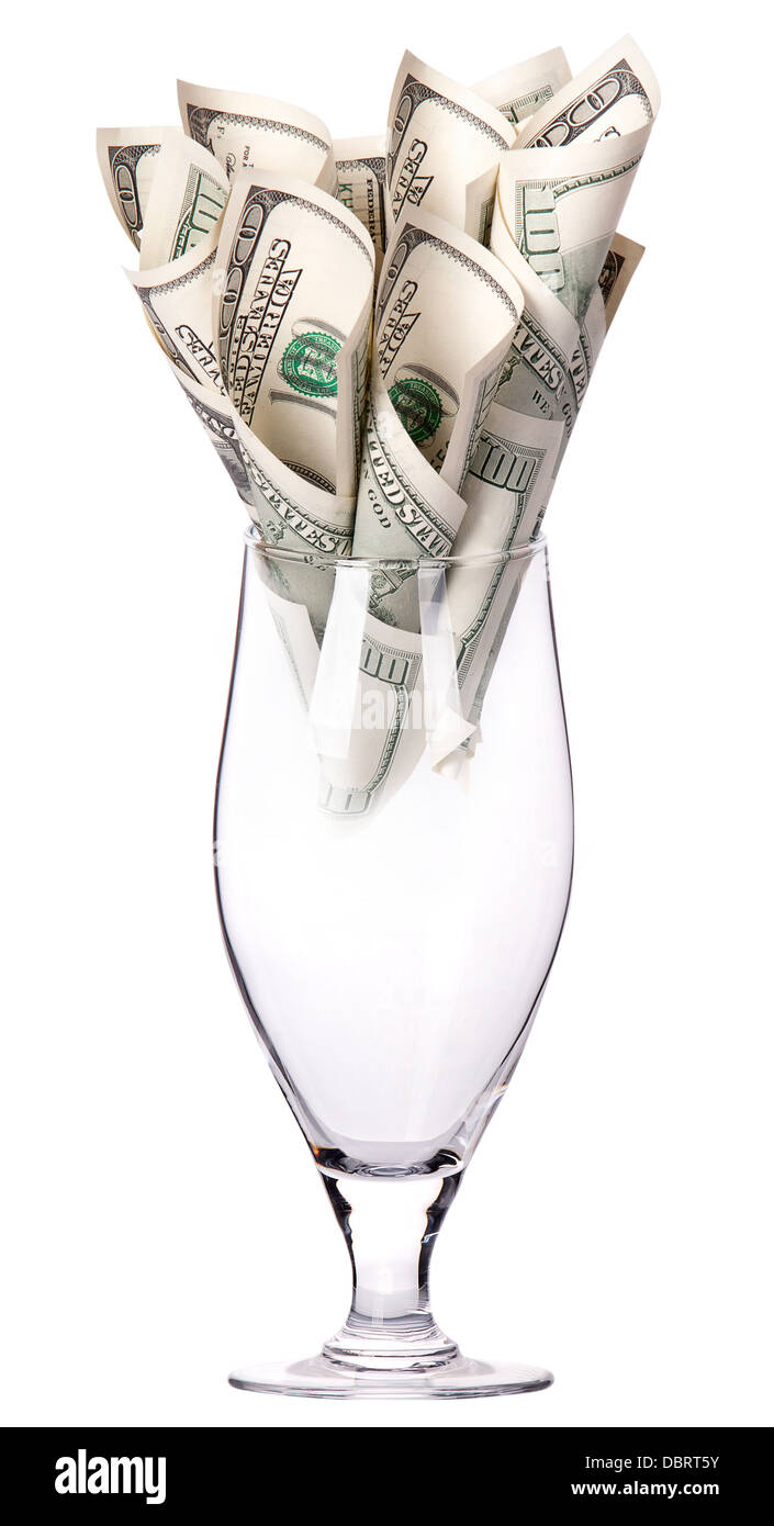 money Cocktail business concept present isolated on a white background ...