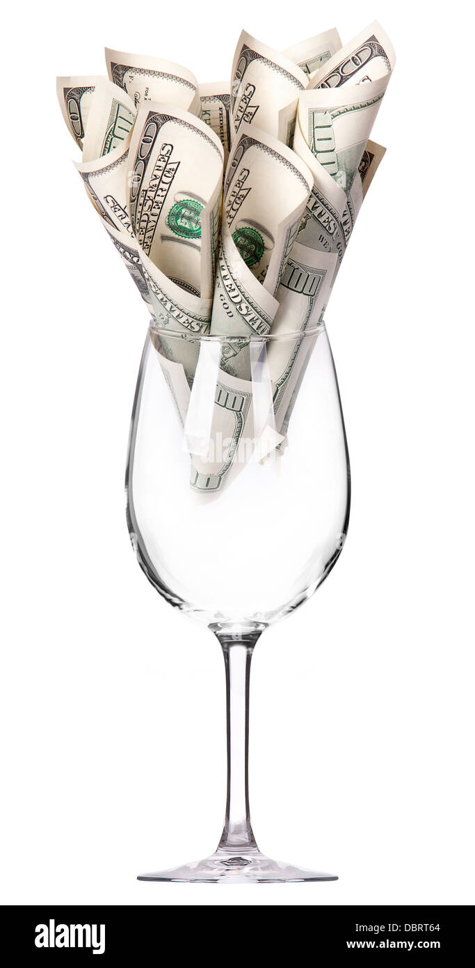 money Cocktail business concept present isolated on a white background ...