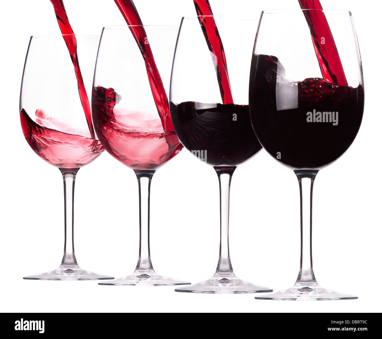 Red wine splashing set isolated on a white background Stock Photo - Alamy