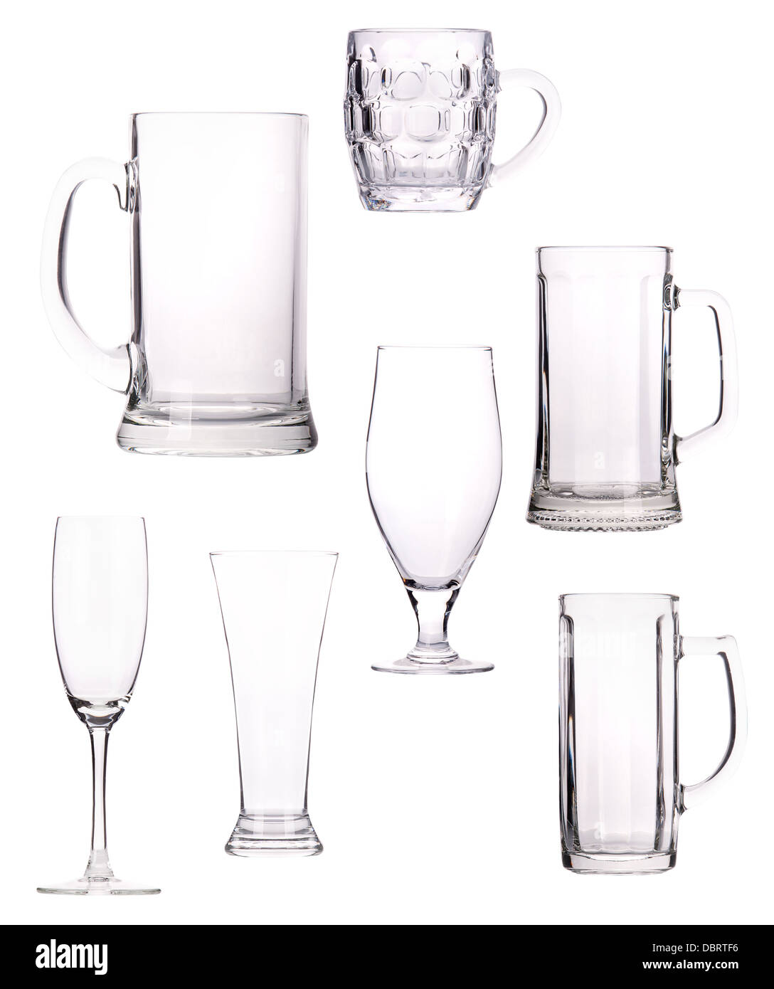 empty glass Collection isolated on a white background Stock Photo - Alamy