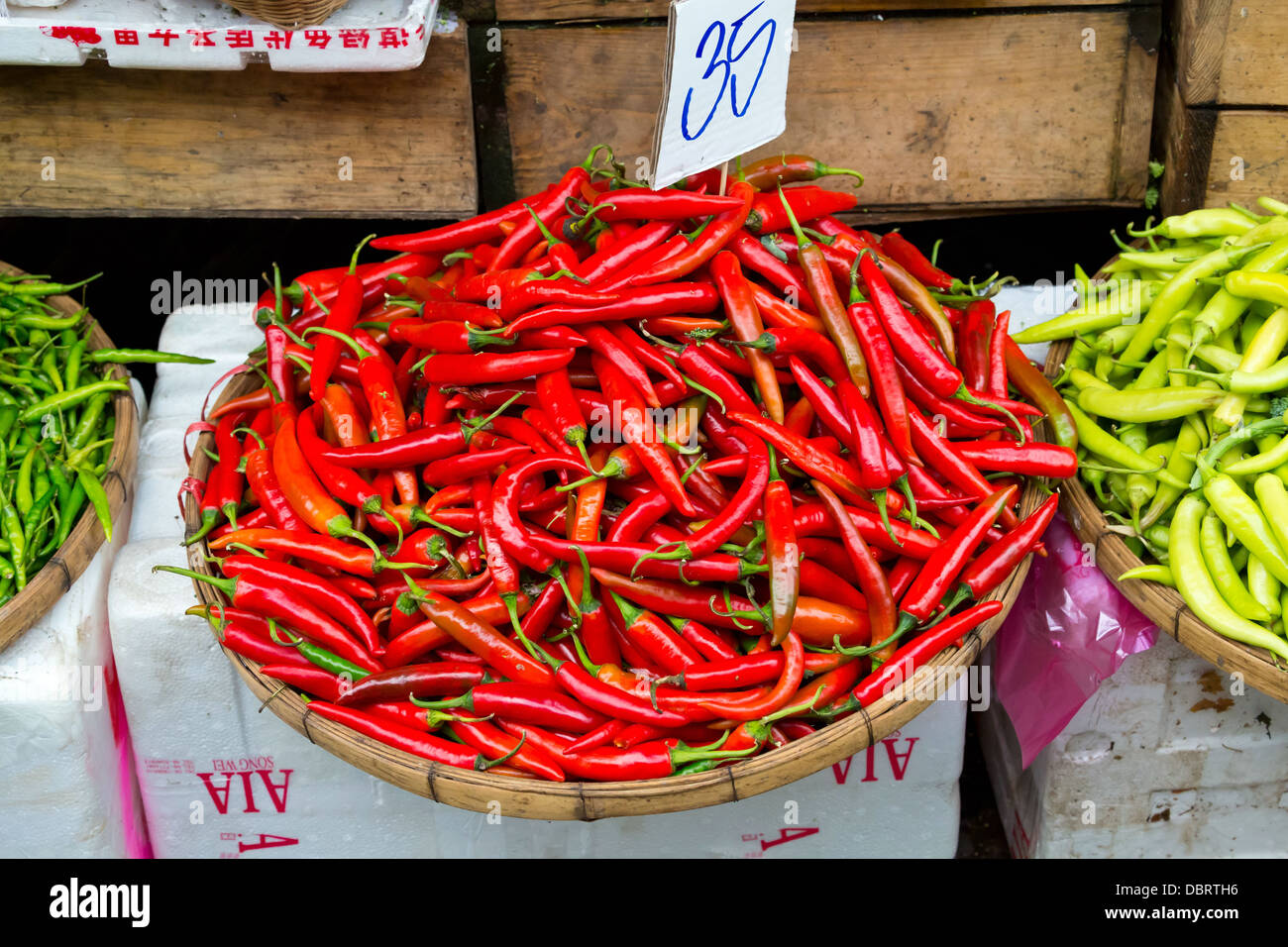 Sale of Chili on a Market in Bangkok, Thailand Stock Photo - Alamy