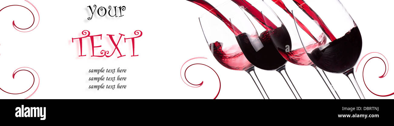 Red wine splashing background with sample text on a white Stock Photo ...