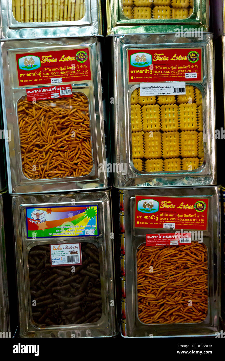 Sale of Cookies on a Market in Bangkok, Thailand Stock Photo - Alamy