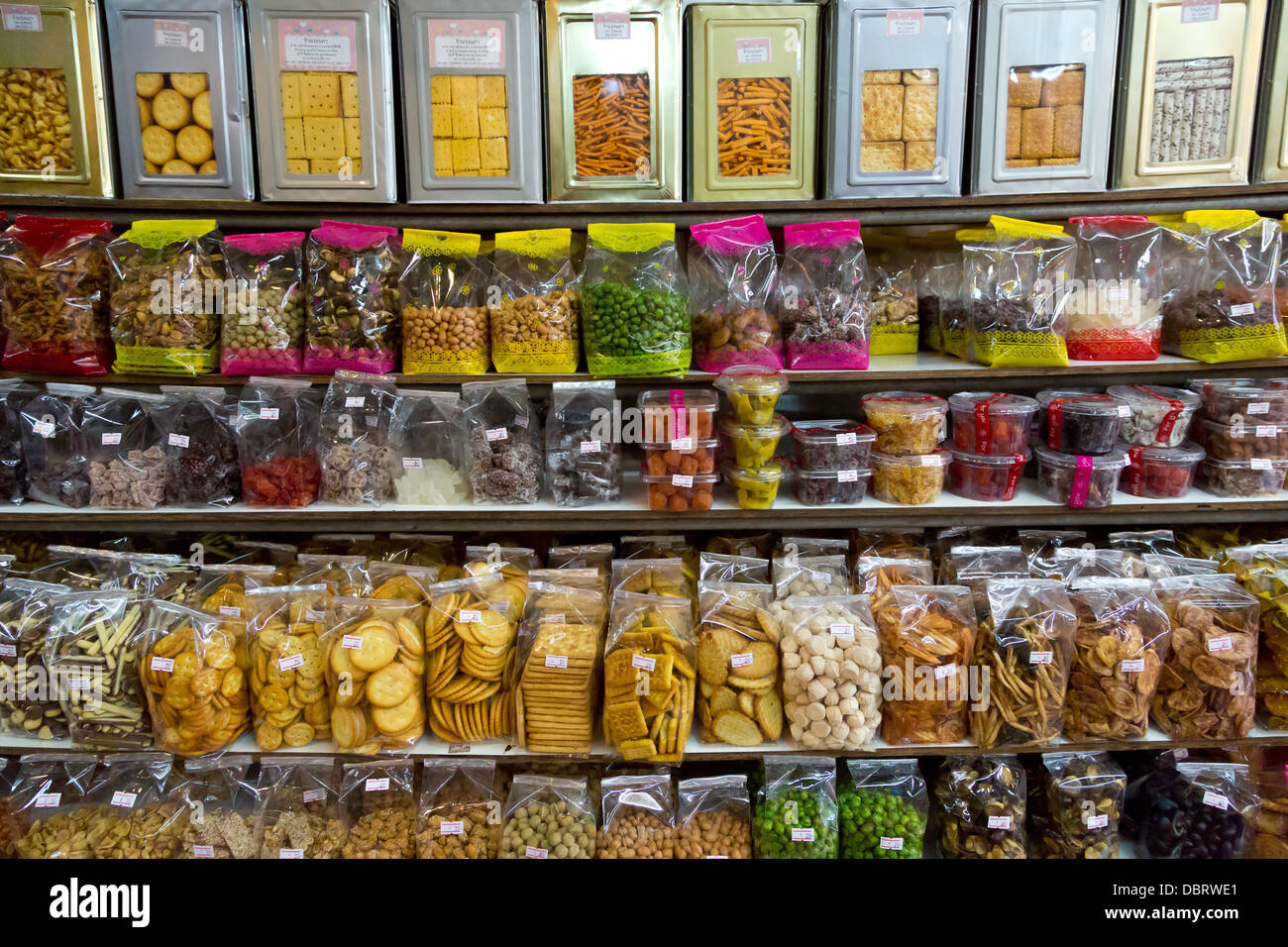 Sale of Cookies on a Market in Bangkok, Thailand Stock Photo - Alamy