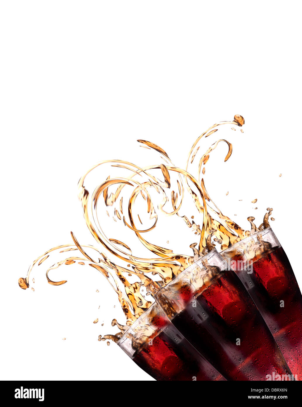 Fresh coke background with splash isolated on a white Stock Photo - Alamy