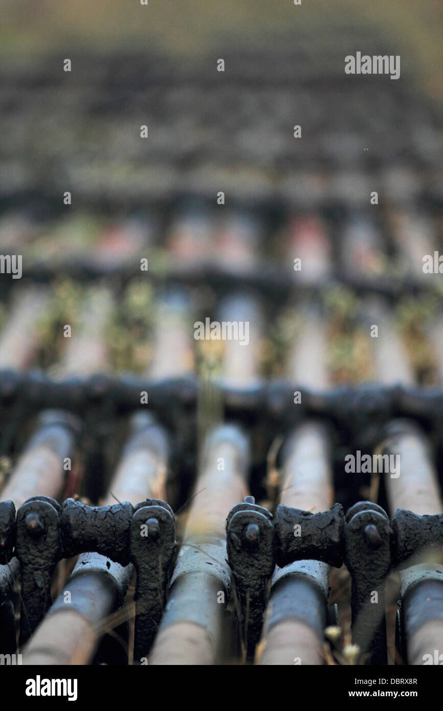 Close-up of pipe line with Compensator, Railway Track, Pune ...